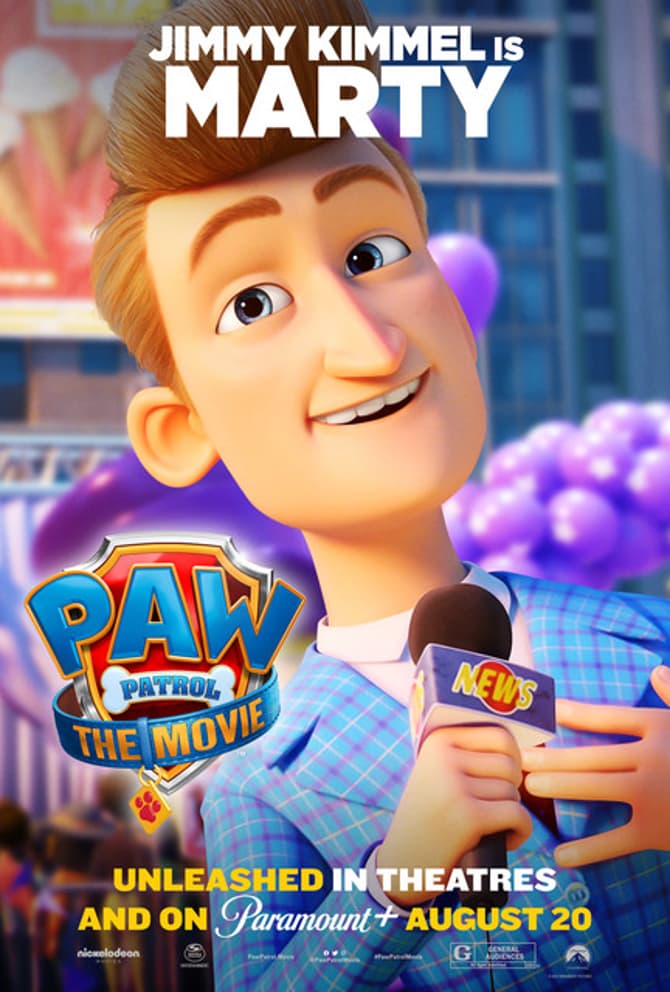 PAW PATROL: THE MOVIE Character Posters Feature Jimmy Kimmel, Kim ...